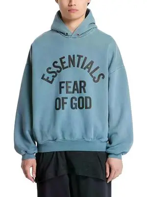 Fear Of God Logo-print Hoodie - Blue