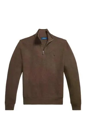 Polo Ralph Lauren Textured Knit Quarter-zip Sweater - Brown