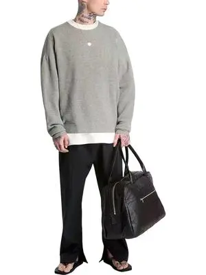 Fear Of God Gray Waffle Knit Crew Neck Sweater - Grey