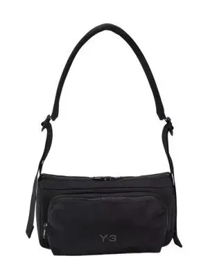 Y3 Logo Print Cross Body Bag - Black