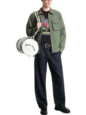 Fred Perry Logo-detail Overshirt - Green