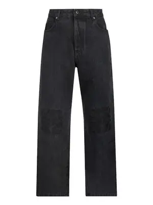 Loewe Anagram Embroidered Denim Jeans - Black