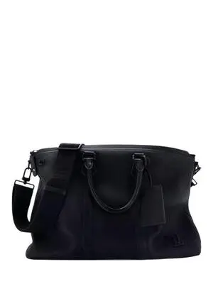 LOUIS VUITTON Aerogram Lock It Tote Leather Satchel - Black