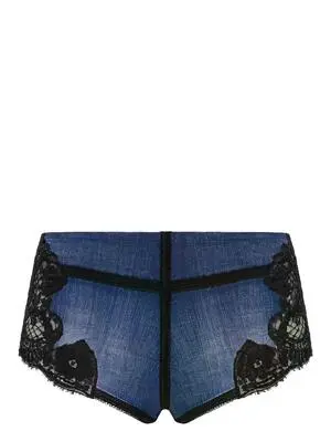 Dsquared2 Lace Insert Denim Shorts - Blue