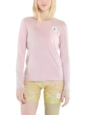 SAYSKY Clean Pace Logo-patch Long-sleeve T-shirt - Pink