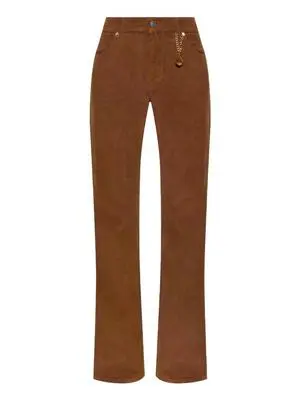 Stella McCartney Corduroy Logo Charm Trousers - Brown