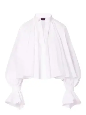 Liu Jo Soft Poplin Shirt With Ruffled Cuffs - White