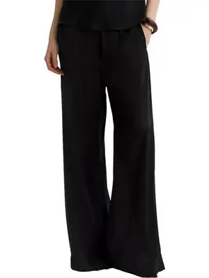 FRAMBOISE Dillan Silk Wide Leg Trousers - Black