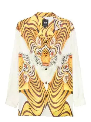 Y3 Tiger-print Buttoned Shirt - Neutrals