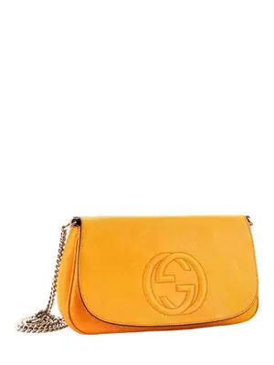 GUCCI Gucci Soho Chain Leather Medium Crossbody Bag