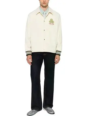 Drole De Monsieur Logo Print Pocket Jacket - Neutrals