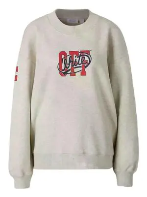 Off-White Logo Print Crew Neck Sweater - Grey