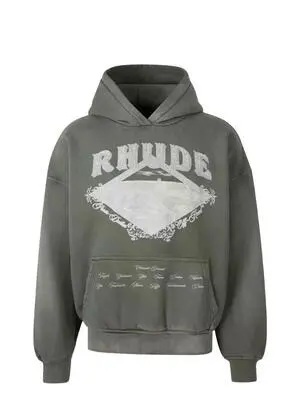 Rhude Logo-print Pouch-pocket Hoodie - Green
