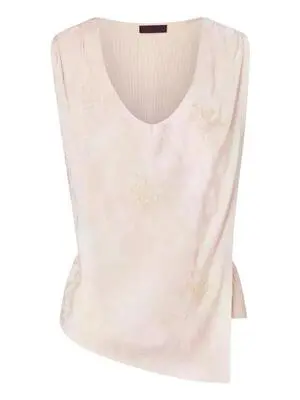 Liu Jo Embellished Jacquard Insert Top - Neutrals