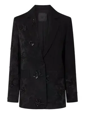 Liu Jo Embroidered Jacquard Blazer - Black