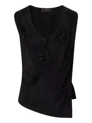 Liu Jo Sleeveless Top With Jewel Embroidery - Black