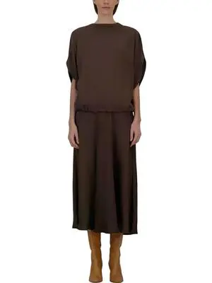 Herno Drawstring Three-quarter Sleeve Blouse - Brown