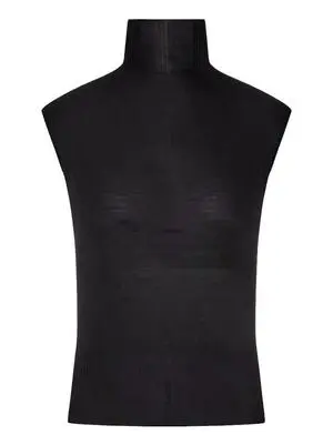 Rick Owens Ribbed Knit Sleeveless Top - Black