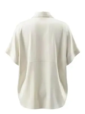 Brunello Cucinelli Monili-chain Embellished Satin Blouse - White