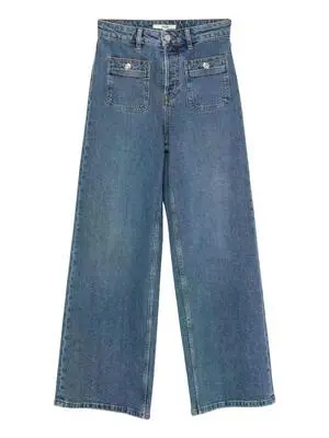 Maje Patch-pocket Straight-leg Jeans - Blue