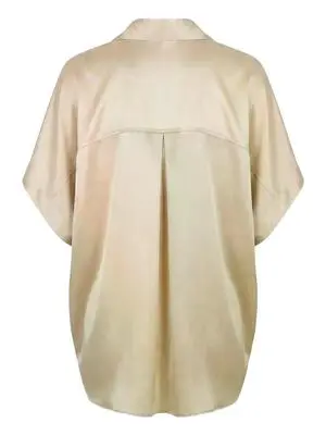 Brunello Cucinelli Monili-chain Short-sleeved Blouse - Neutrals