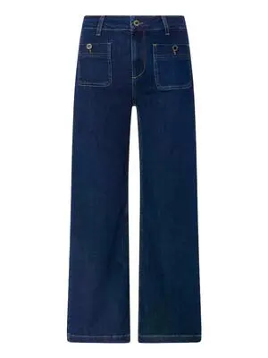Liu Jo Cropped Flare Jeans In Dark Wash Denim - Blue