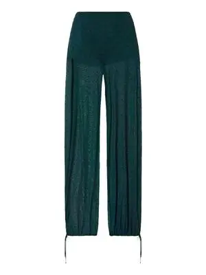 Liu Jo Embellished Tulle Culottes With Drawstring Hem - Green