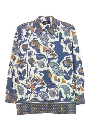 CLIPS Floral Print Long Sleeve Shirt - Neutrals