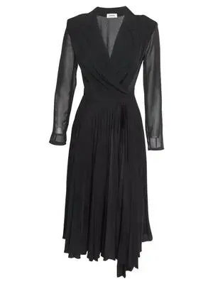 Sandro Pleated Midi Dress - Black