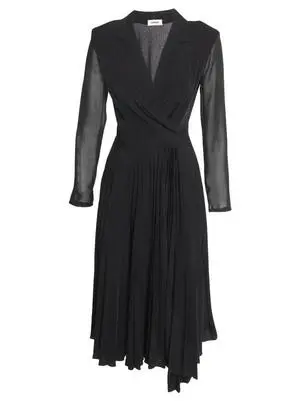 Sandro Pleated Midi Dress - Black