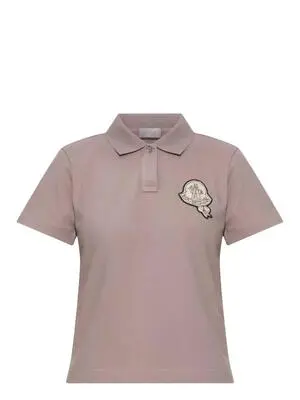 Moncler Logo Patch Polo Shirt - Pink