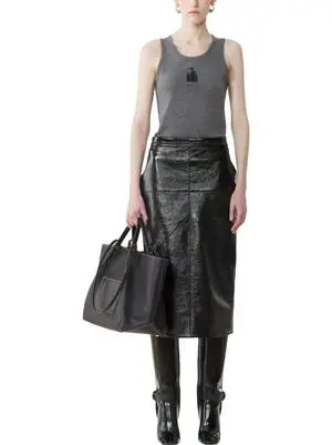 LANVIN Mother And Child Embroidered Jersey Tank Top - Grey