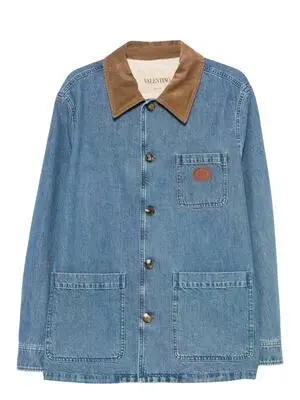 Valentino Garavani Logo-patch Denim Jacket - Blue