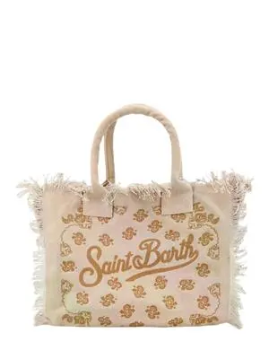 MC2 SAINT BARTH Vanity Fringed Tote Bag - Neutrals