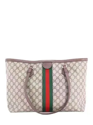 Gucci Ophidia Gg Coated Canvas Medium Tote Bag - Brown