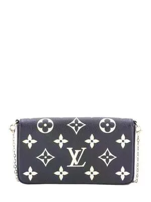 LOUIS VUITTON Felicie Pochette Bicolor Monogram Empreinte Giant Crossbody Bag - Black