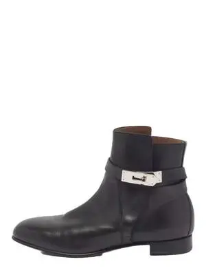 Hermès Leather Ankle Boots With Kelly Clasp - Black