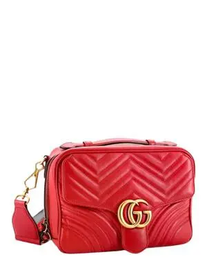 GUCCI Gucci Matelassé Leather GG Marmont Camera Bag
