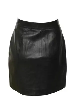 SAINT LAURENT Saint Laurent Button-Up Leather Skirt