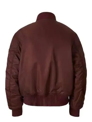 Off-White Logo Patch Zip-up Bomber Jacket - Red