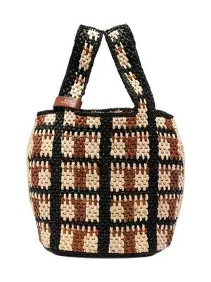 A.p.c. Woven Raffia Tote Bag - Black
