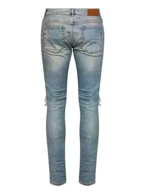 Amiri Distressed-effect Patched Jeans - Blue