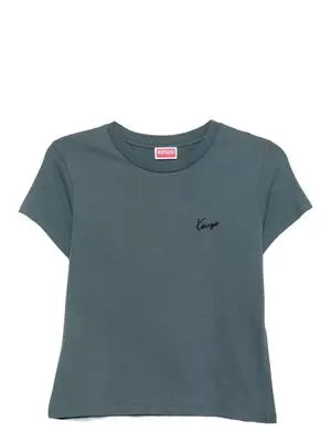 Kenzo Logo Embroidered T-shirt - Blue