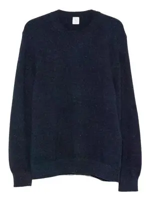 Eleventy Crew Neck Flecked Knit Sweater - Blue