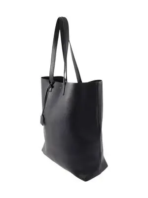 Saint Laurent Logo-detail Leather Tote Bag - Black