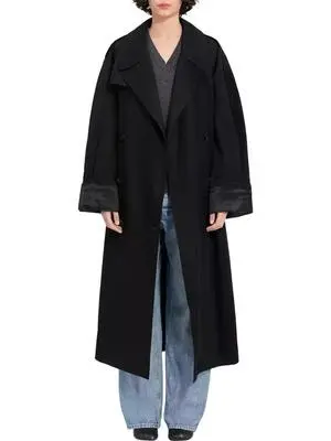 MAISON MARGIELA Cotton Twill Trench Coat - Black