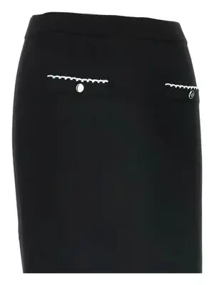 Tory Burch Button-detail Pencil Midi Skirt - Black