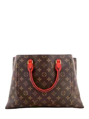 LOUIS VUITTON Louis Vuitton Flower Monogram Canvas Tote Bag Brown