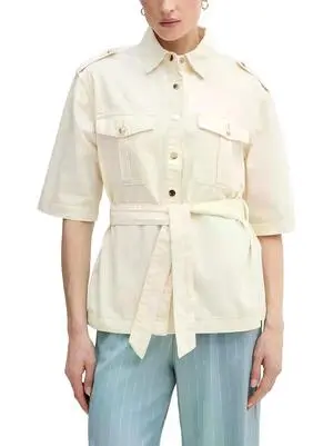 GAUDI Belted Cotton Shirt - Neutrals