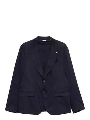 MANUEL RITZ Peak-lapel Button-fastening Blazer - Blue